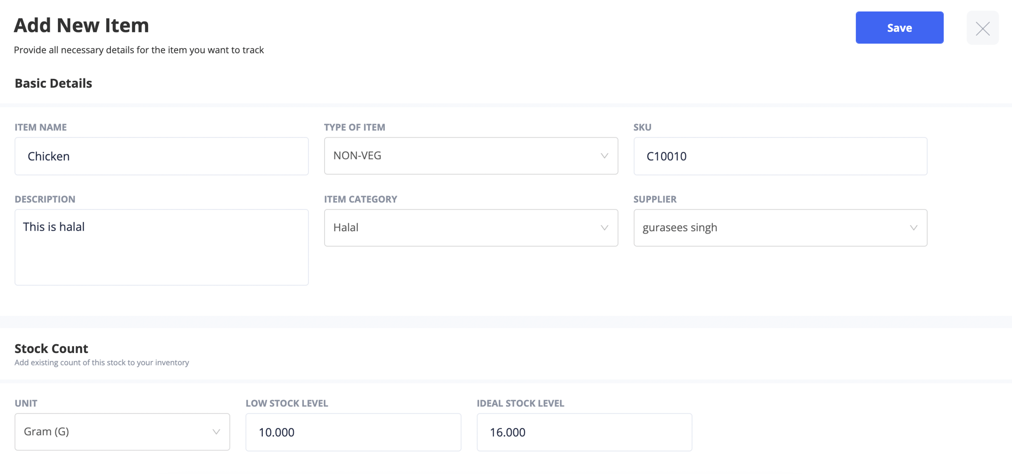 Manage ingredients in your inventory.